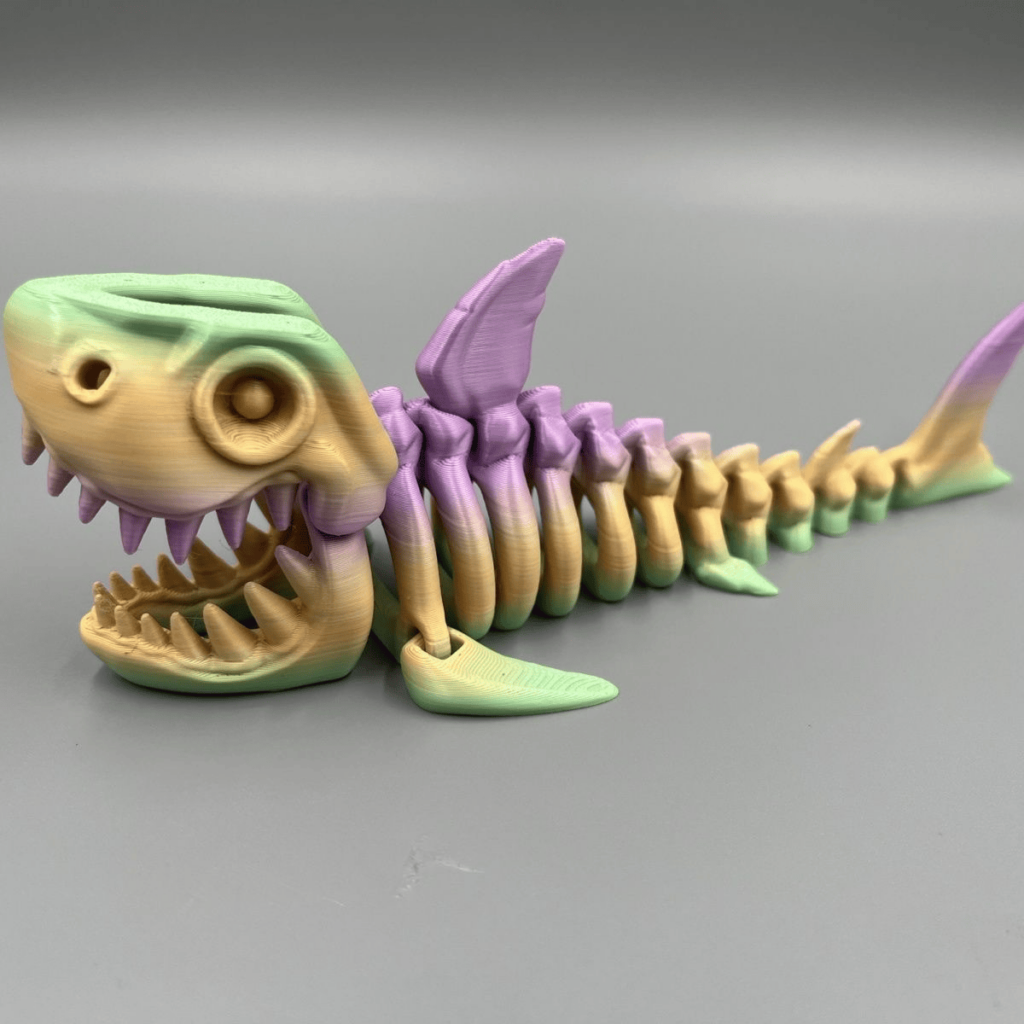 Custom 3D Printed Shark Skeleton Movable Children's Toy - Professional ...