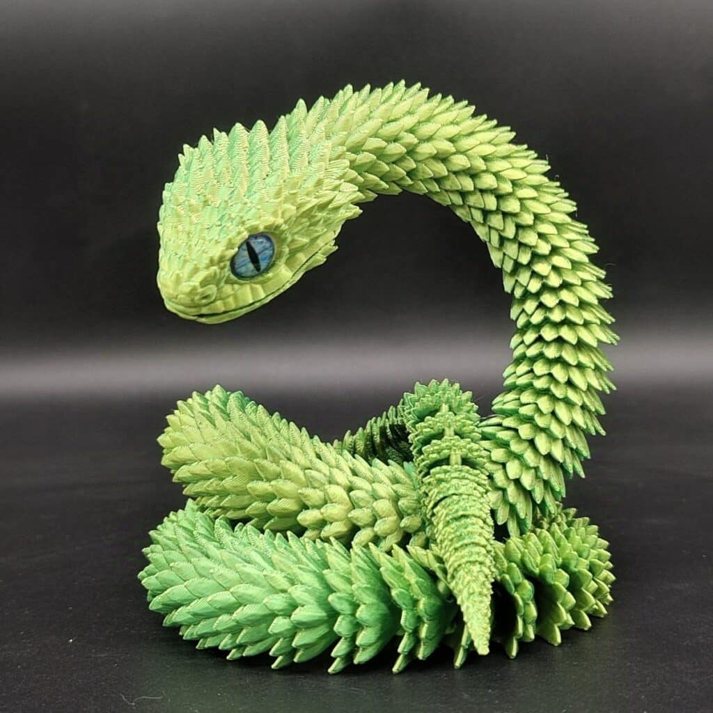 Customizable 3D Printed Articulated Viper Snake Model Toy ...